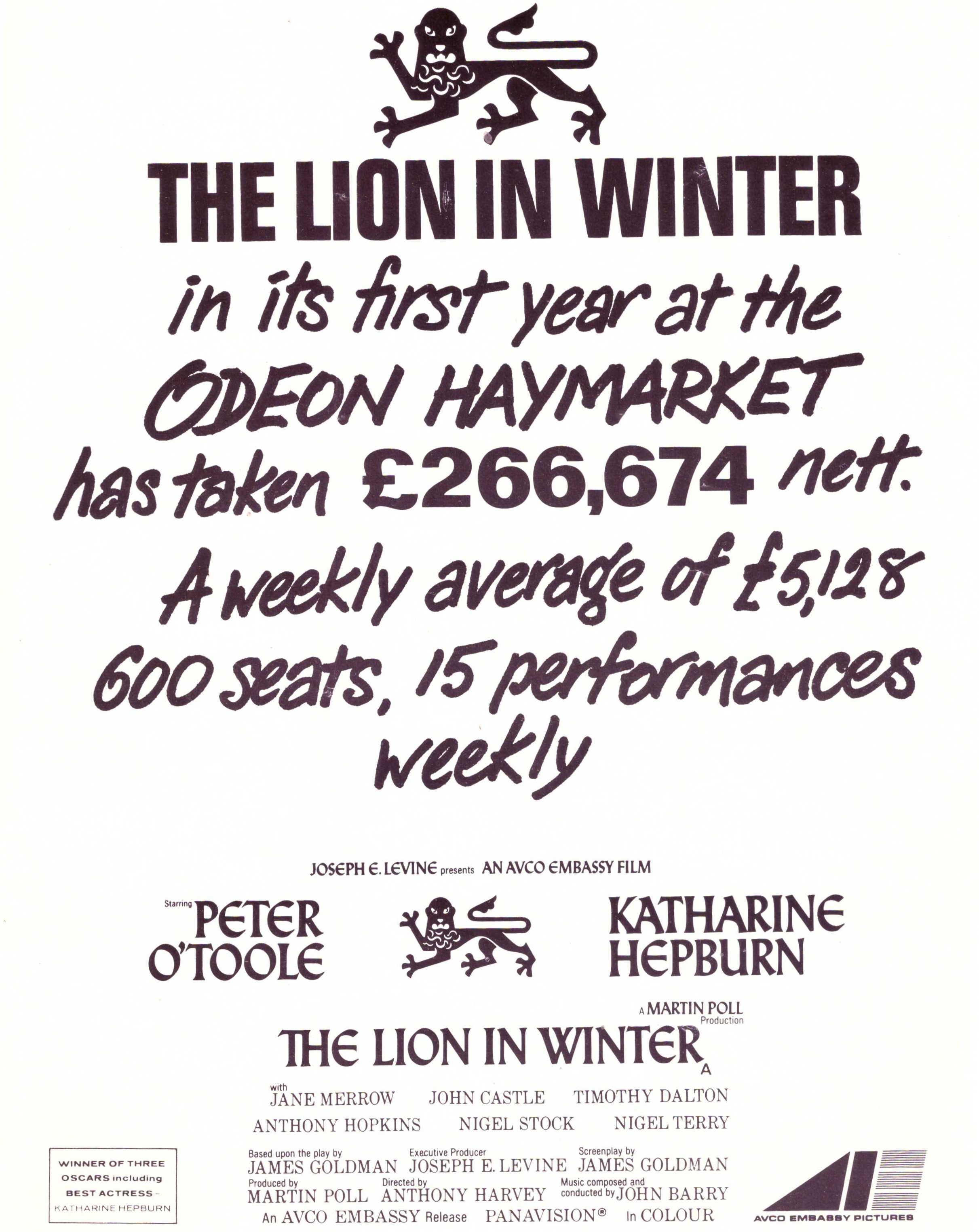 The Lion in Winter (1968) **** – The Magnificent 60s