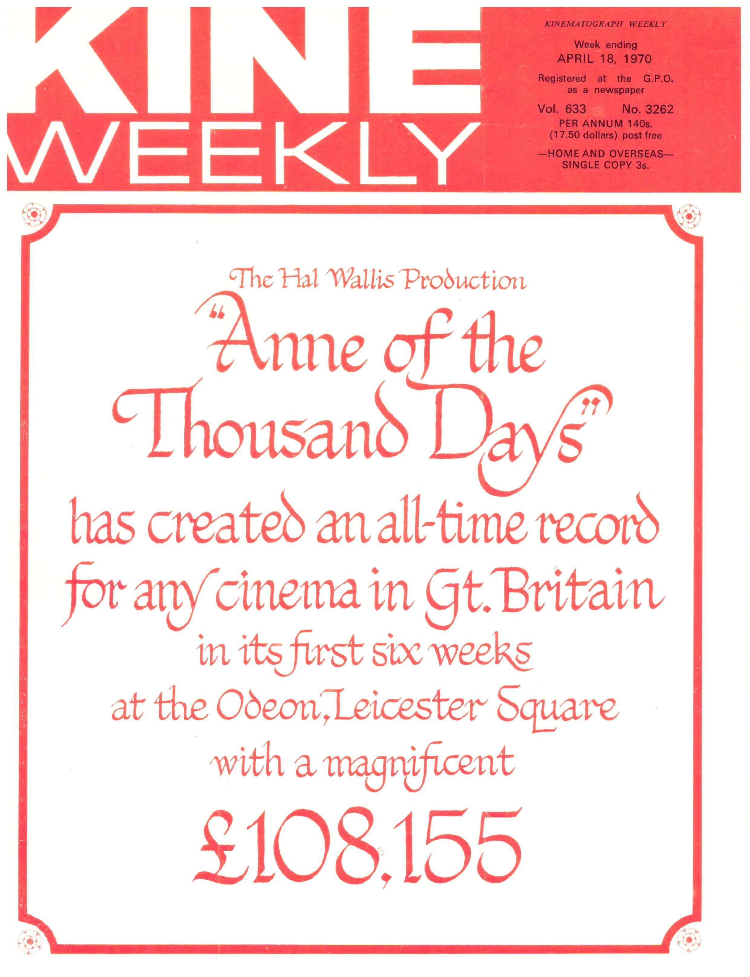 Anne of the Thousand Days (1969) **** – The Magnificent 60s